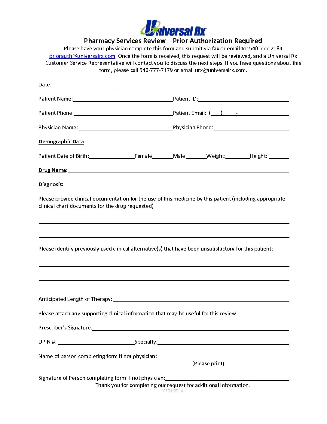 Prior Authorization Form Pdf